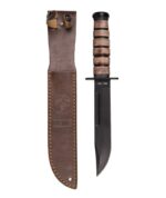 Mil-Tec® USMC Combat Knife with Leather Sheath - Outdoors